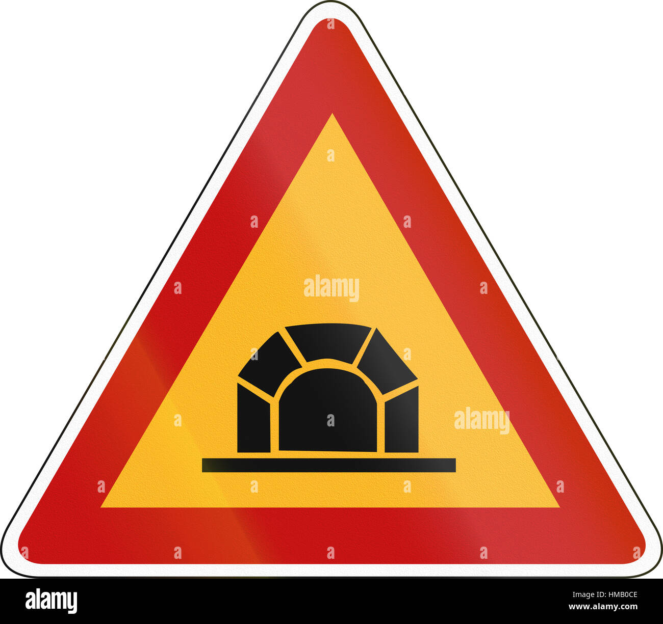 Slovenian road warning sign - Tunnel ahead Stock Photo - Alamy