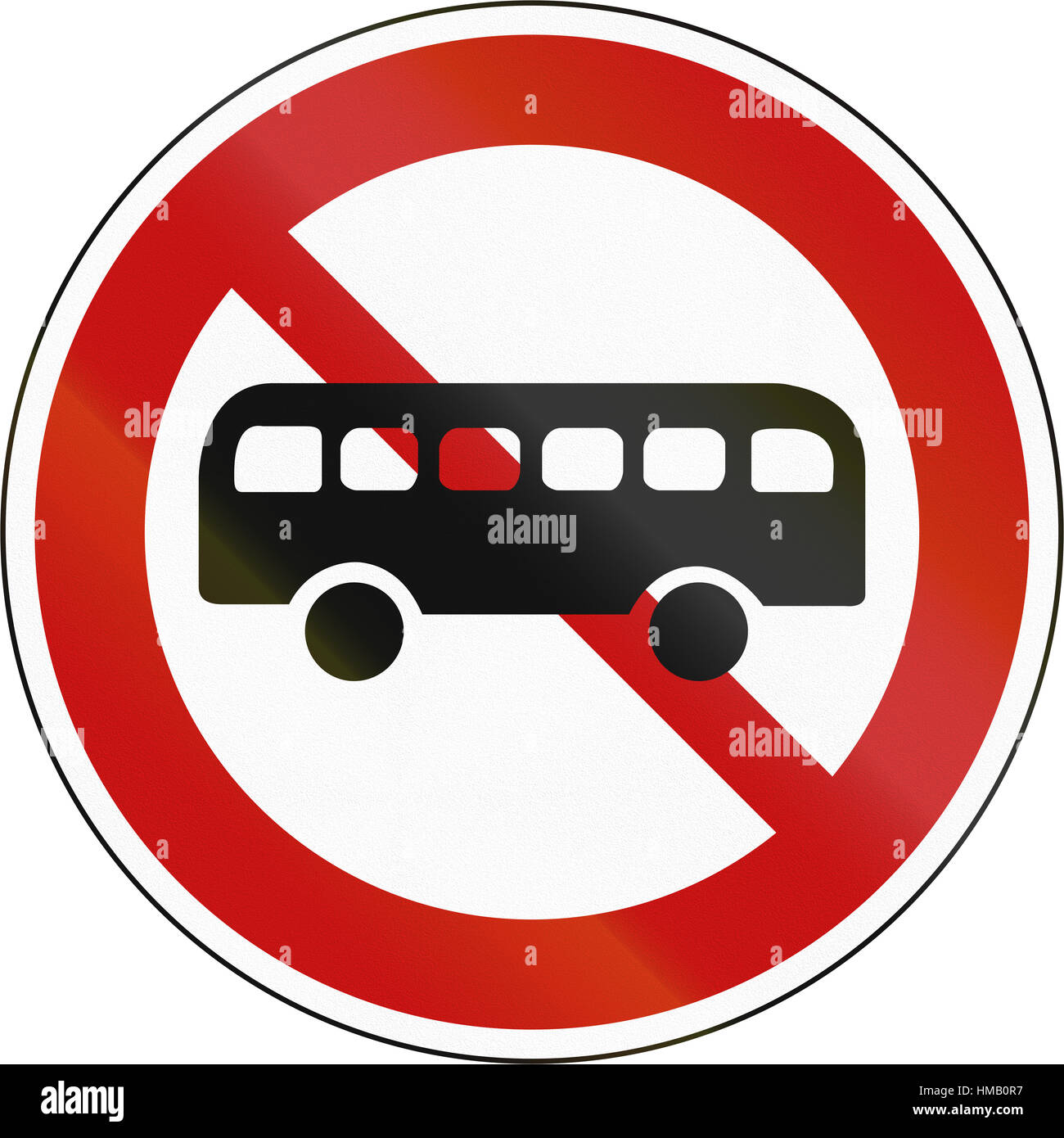 A South Korean prohibition sign - No buses Stock Photo - Alamy