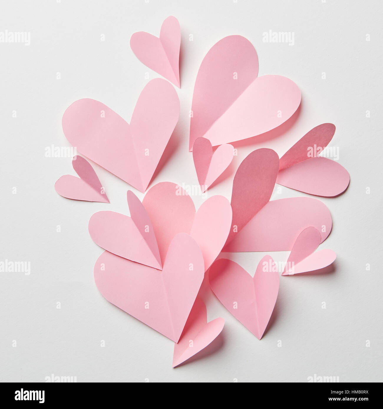 beautiful pink hearts as a background for valentines day Stock Photo ...