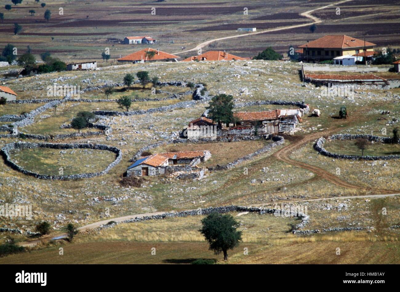 Housing with dry stone walls, Siatista, Western Macedonia, Greece Stock ...