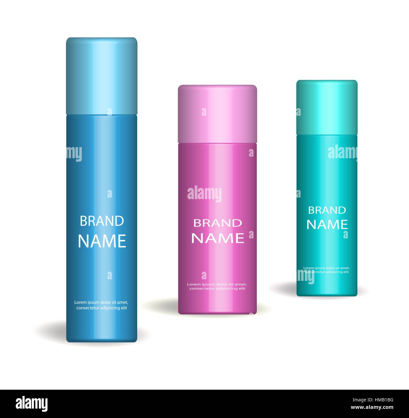 Realistic spray set. Isolated on white background. 3d Cosmetics bottle ...