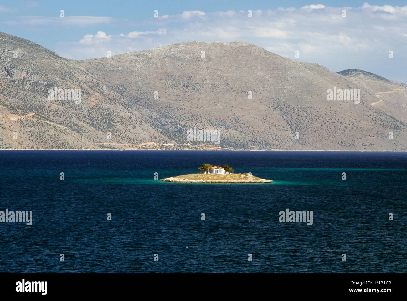 Island off the Gulf of Itea, Phocis, Central Greece, Greece Stock Photo ...