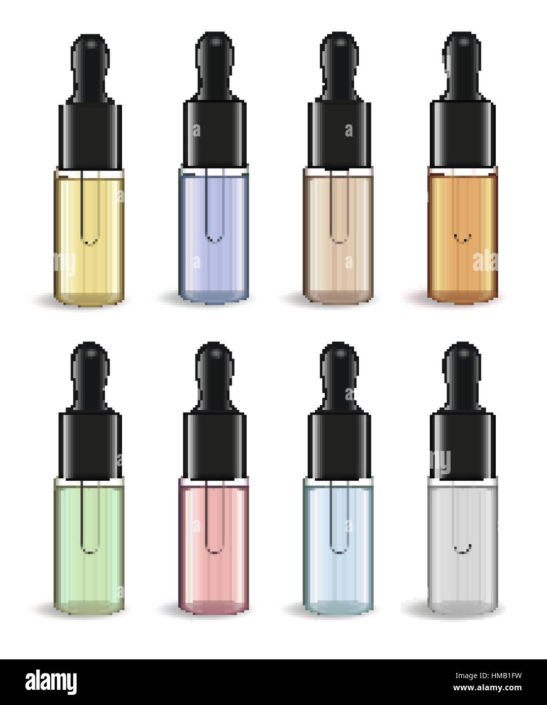 Realistic Essential oil or herbal medicine package isolated on white ...