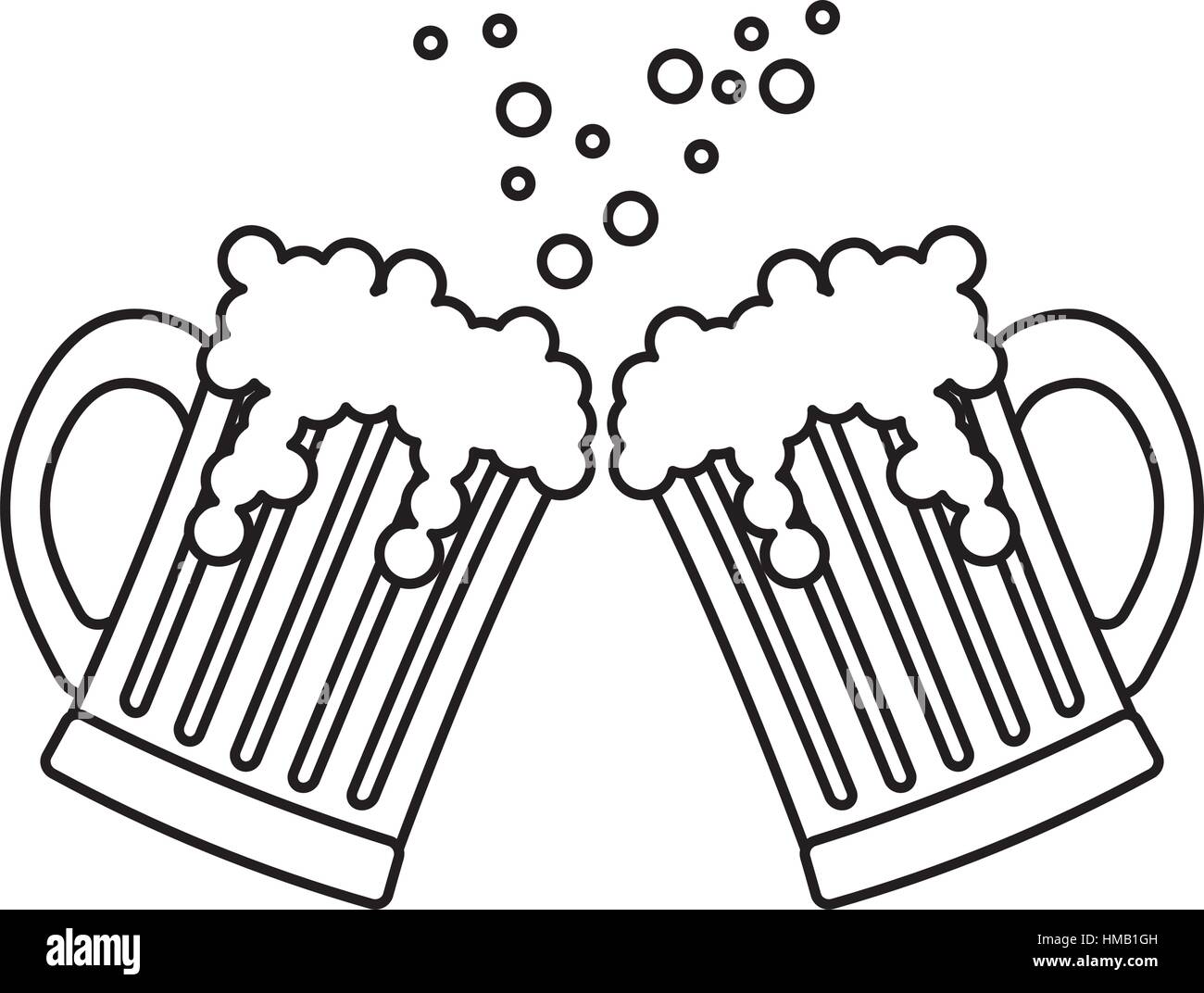 contour beer glasses icon image design, vector illustration Stock ...