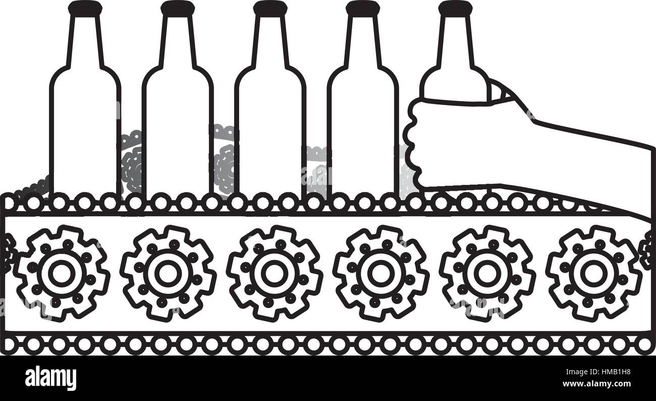Glass bottles factory Stock Vector Images - Alamy