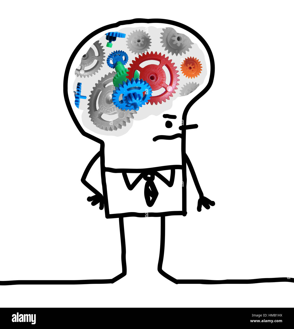 Cartoon man big brain thought hi-res stock photography and images - Alamy