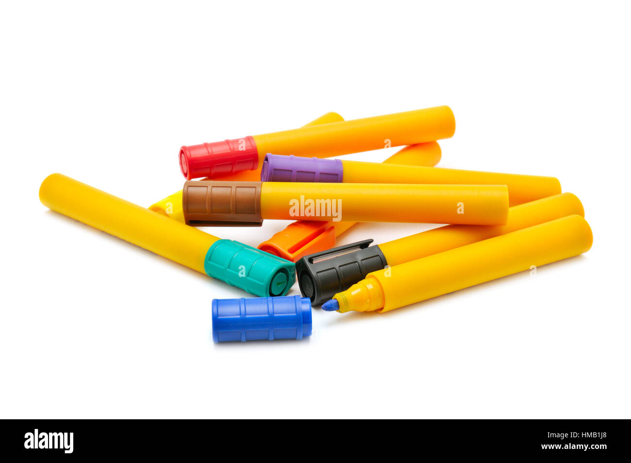 collection markers isolated on white background Stock Photo - Alamy