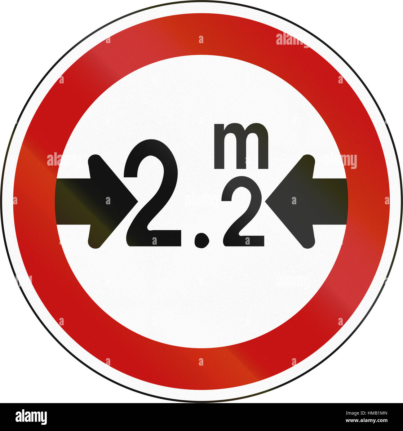 South Korean regulatory road sign - No vehicles over 2.2 meters in ...