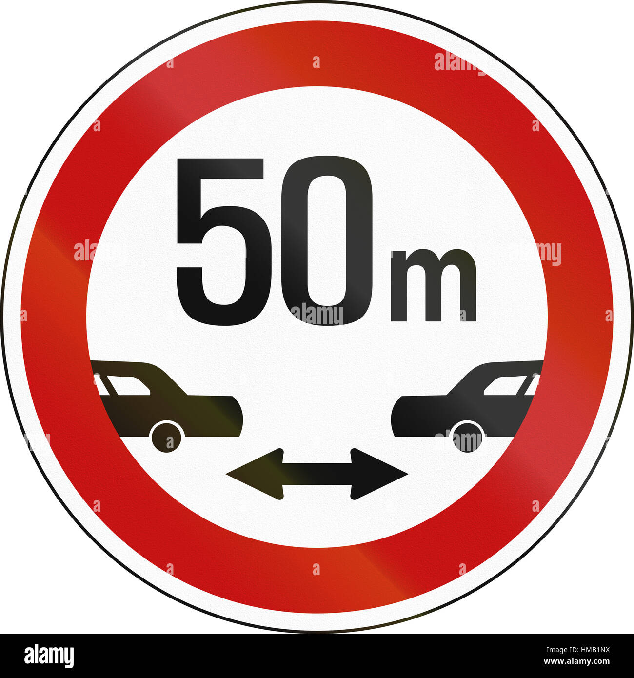 South Korean regulatory road sign - Minimum safe driving distance ...
