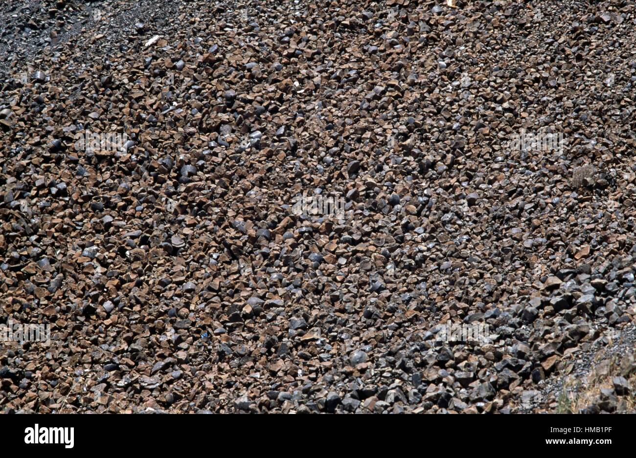 Waste material at Mount Laurium mines, Attica, Greece Stock Photo - Alamy
