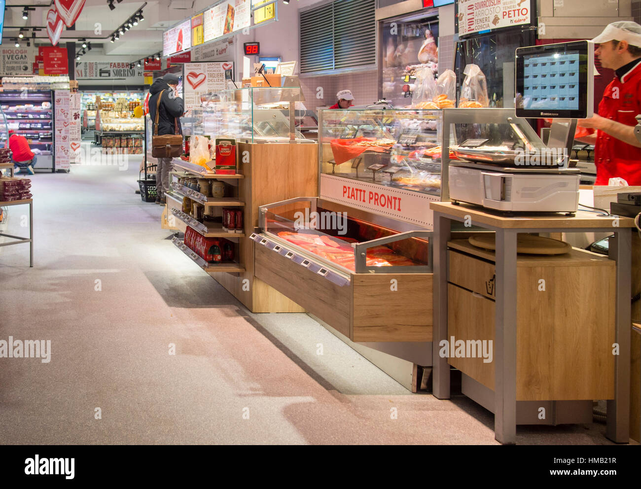 Carrefour Market renewed grocery store in Cremona, Italy Stock Photo ...