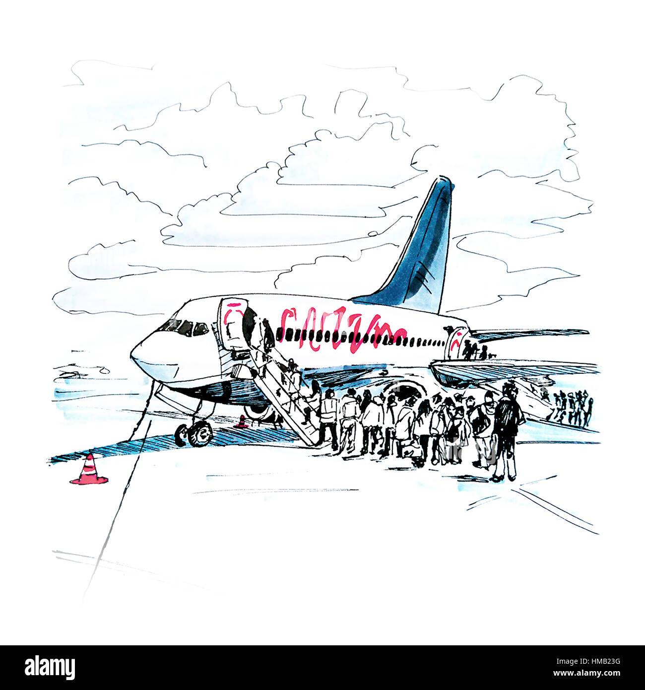 Passenger compartment of the aircraft Stock Photo - Alamy