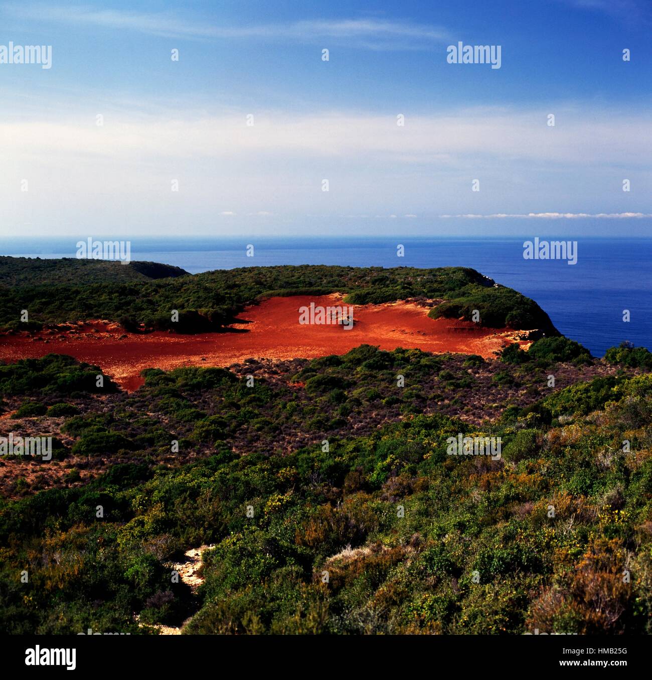 Landscape with red soil, Lefkada Island, Ionian islands, Greece Stock ...