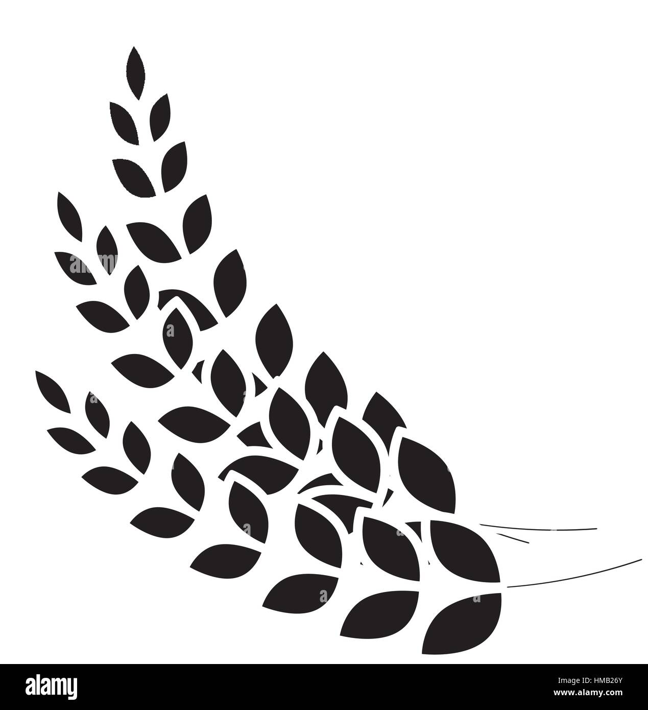black wheat branches icon image design, vector illustration Stock ...