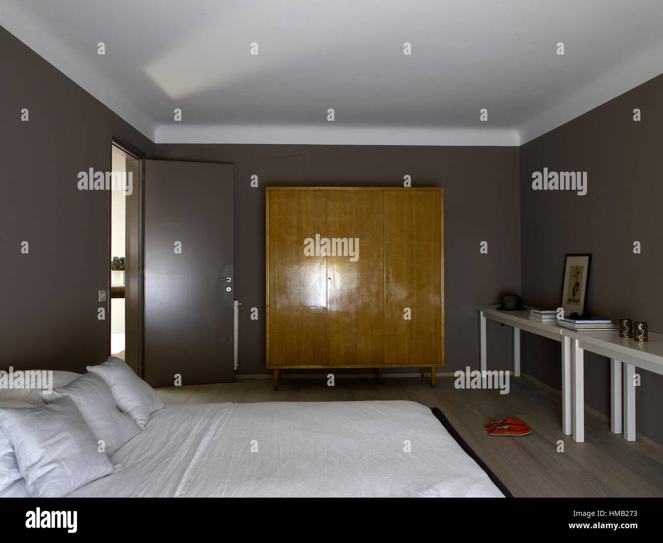 Interior of a house with a unique shady elegant bedroom Stock Photo - Alamy