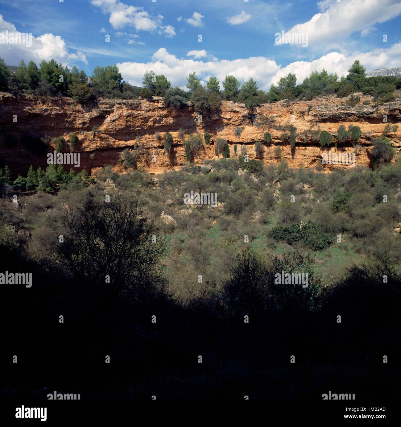 Inside the large doline near Didyma, Argolis, Peloponneso, Greece Stock ...