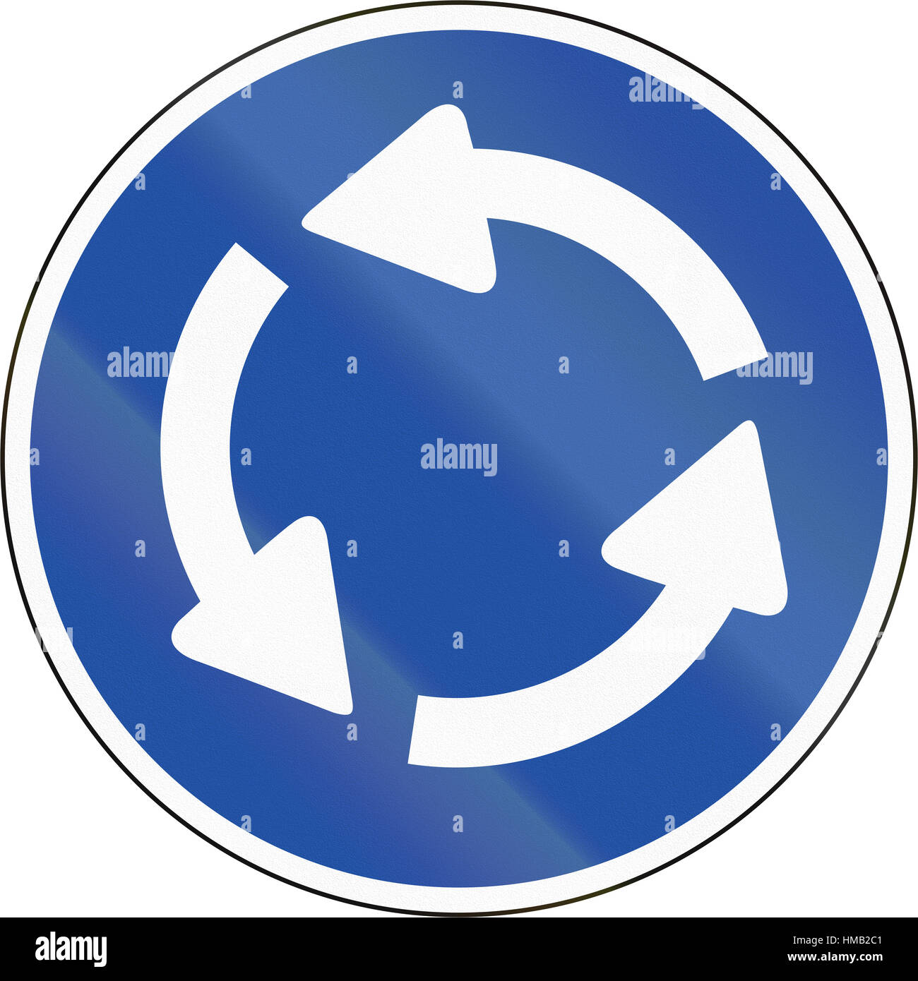 South Korean regulatory road sign - Traffic circle ahead Stock Photo ...