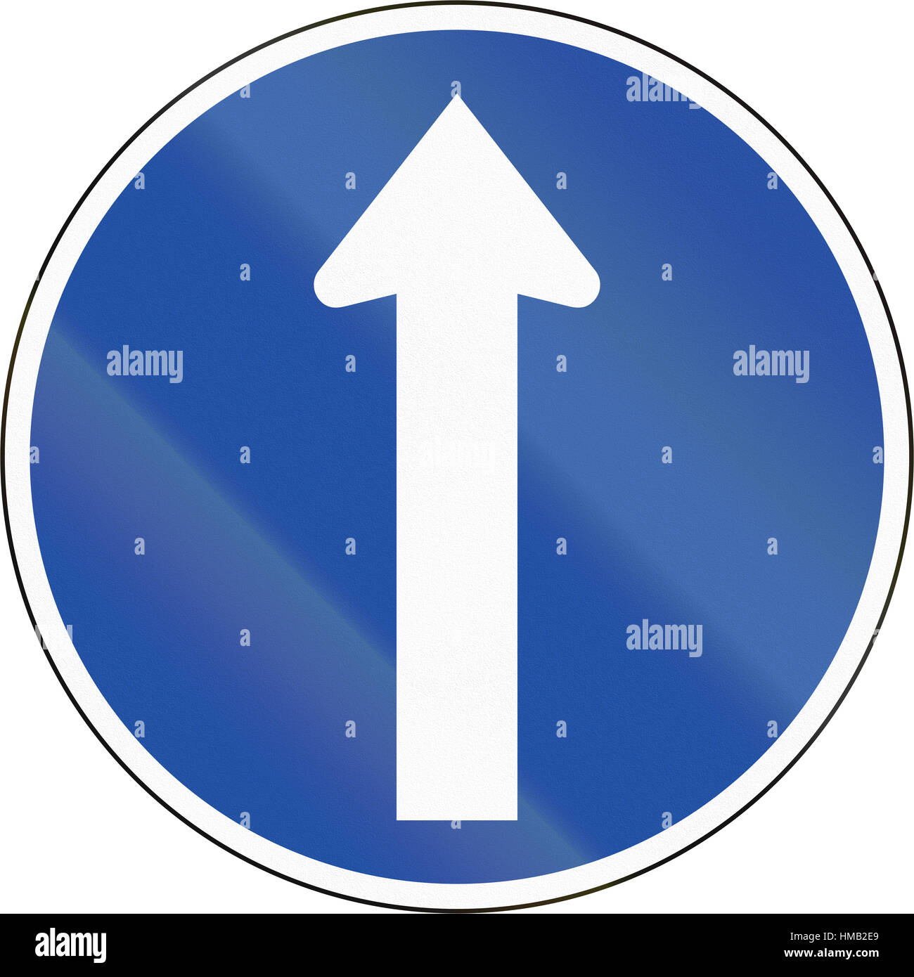 South Korean mandatory direction sign - Go straight Stock Photo - Alamy