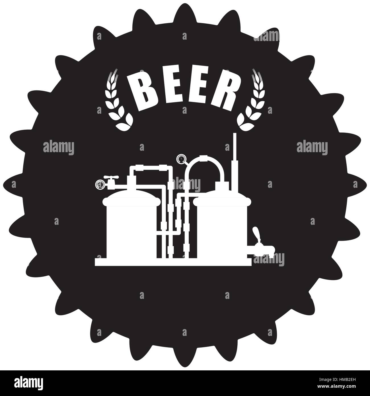 black beer cap emblem icon image, vector illustration Stock Vector ...