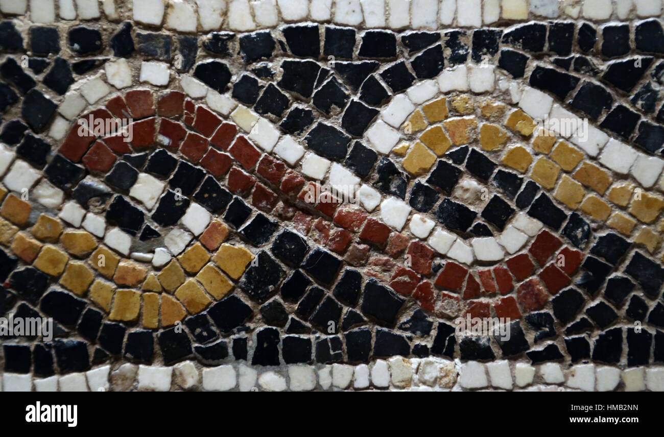 Geometric roman mosaic with anagram. Limestone. 4th century. Cuevas de ...