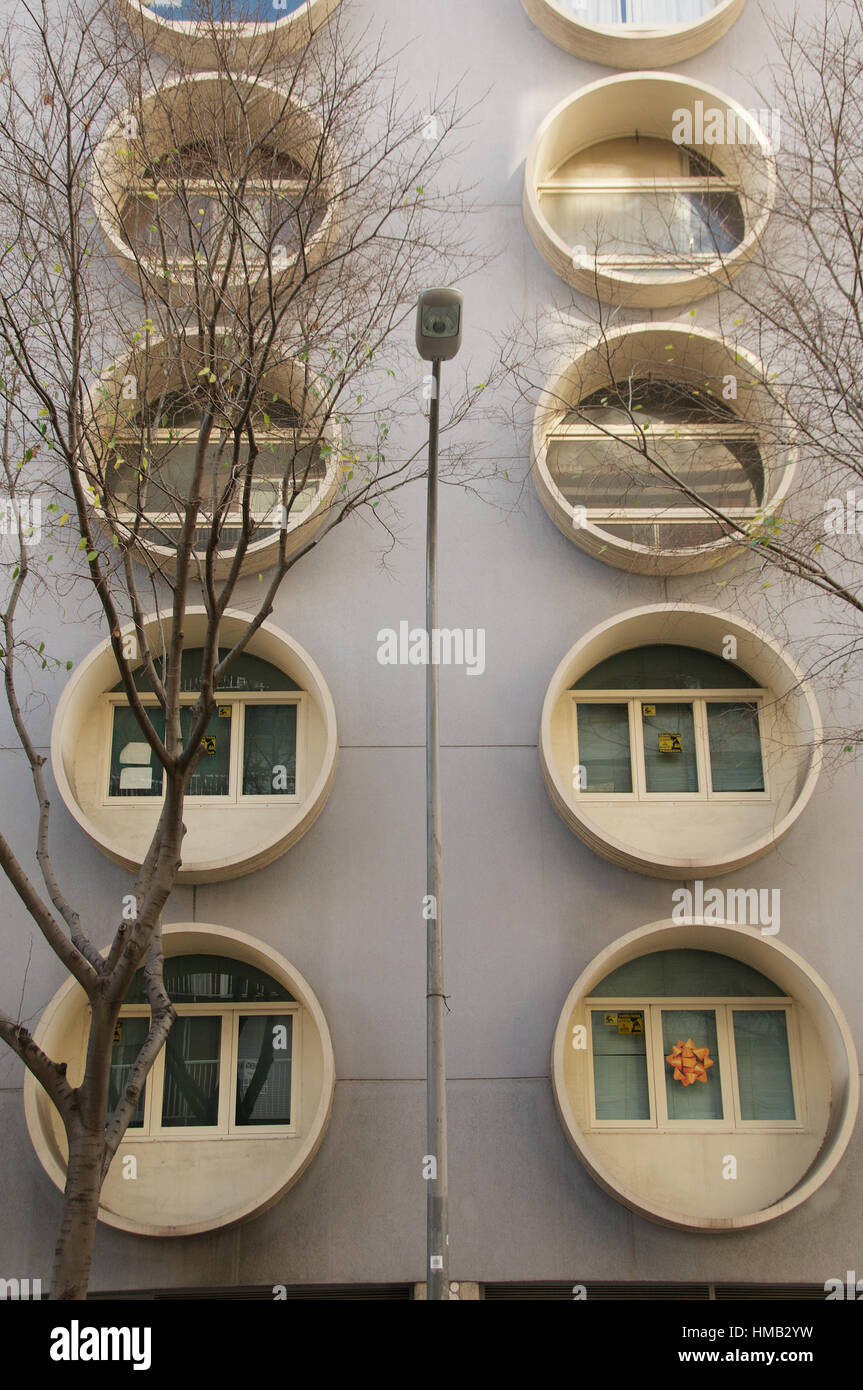 Circular window frames in Barcelona, Catalonia Province, Spain Stock ...