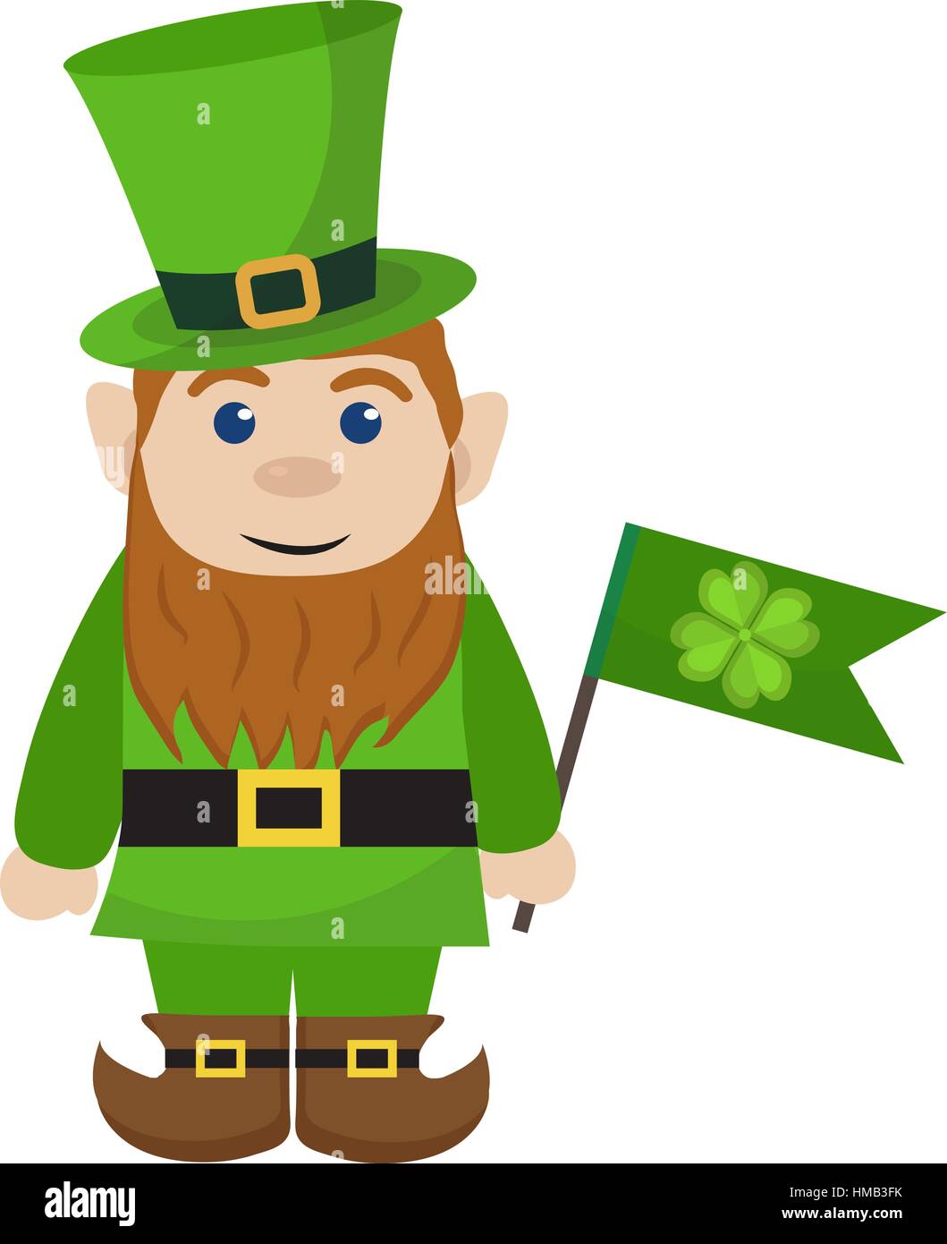 Leprechaun, icon flat style. St. Patricks Day symbol. Isolated on white ...