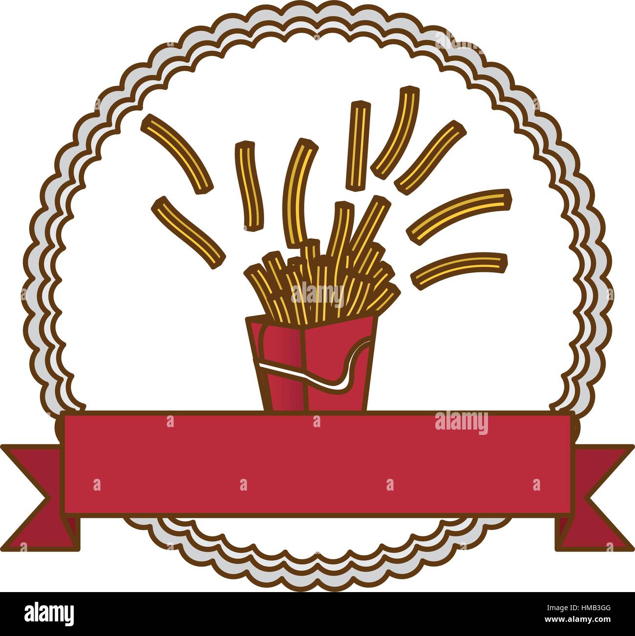 french fries fast food emblem image vector illustration design Stock ...