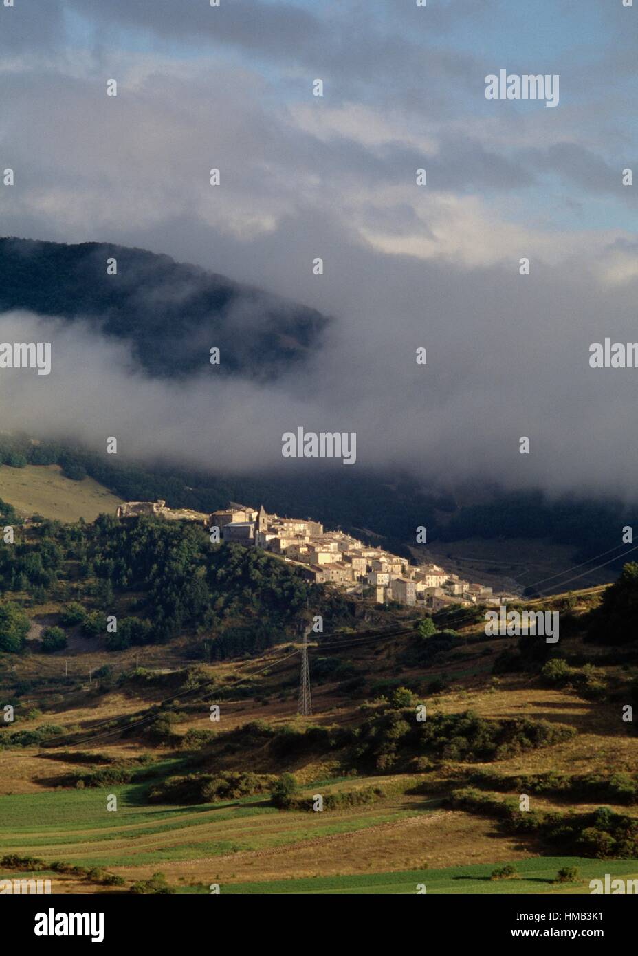 Clouds over the village of Rovere, Abruzzo, Italy Stock Photo - Alamy