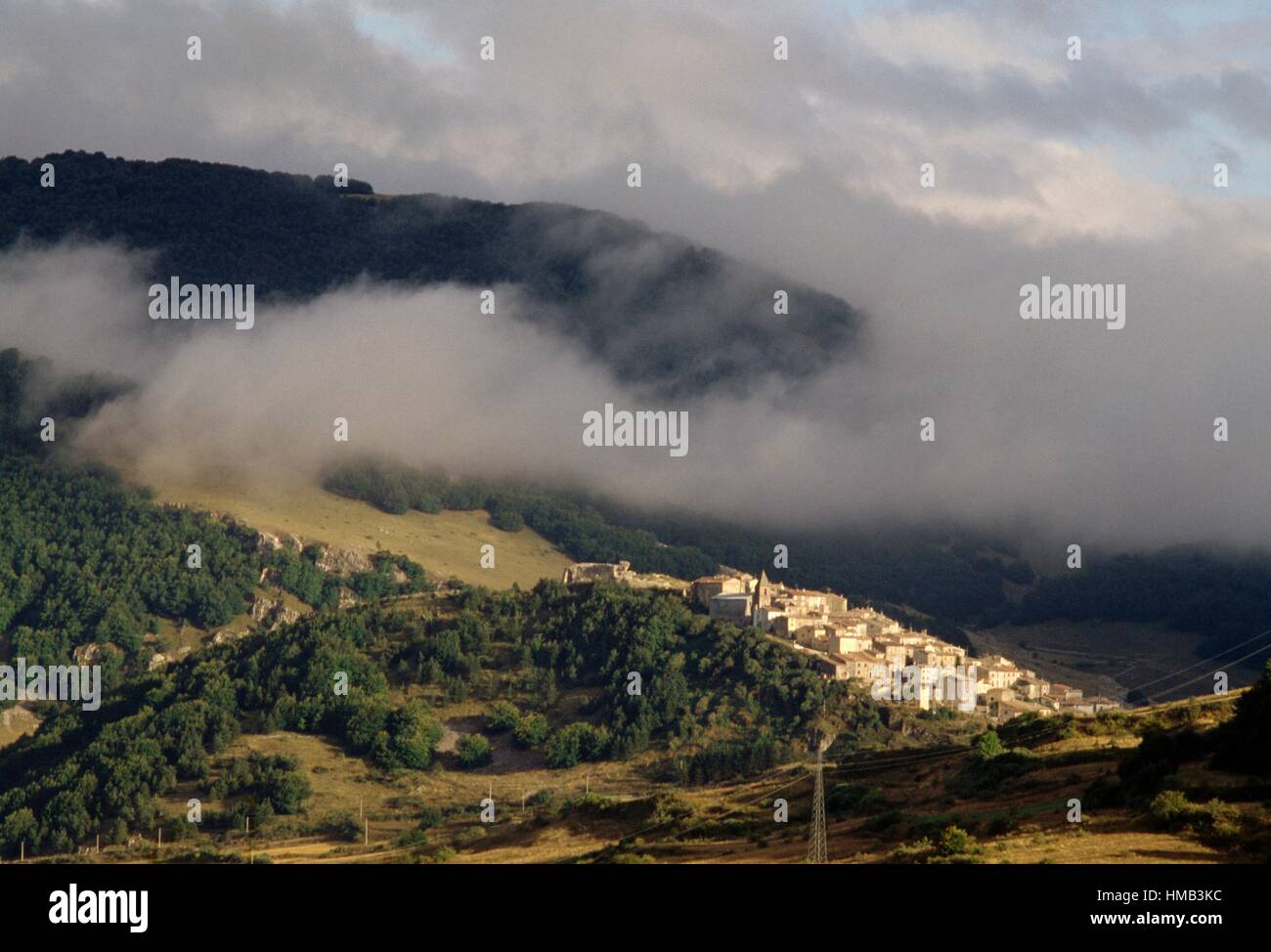 Clouds over the village of Rovere, Abruzzo, Italy Stock Photo - Alamy