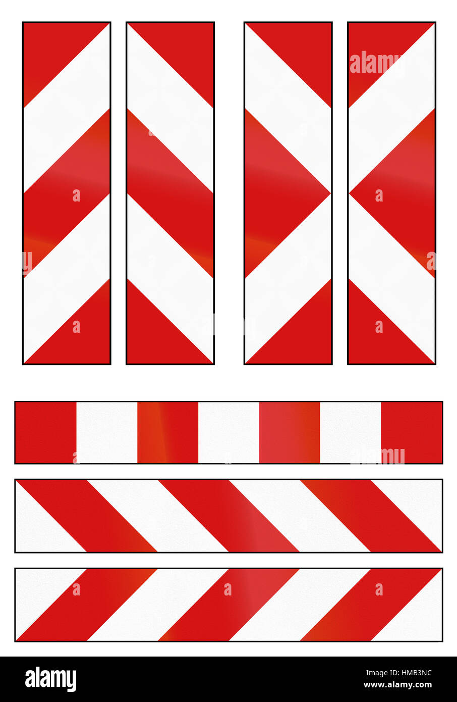 Collection of Slovenian chevron and road markers Stock Photo - Alamy