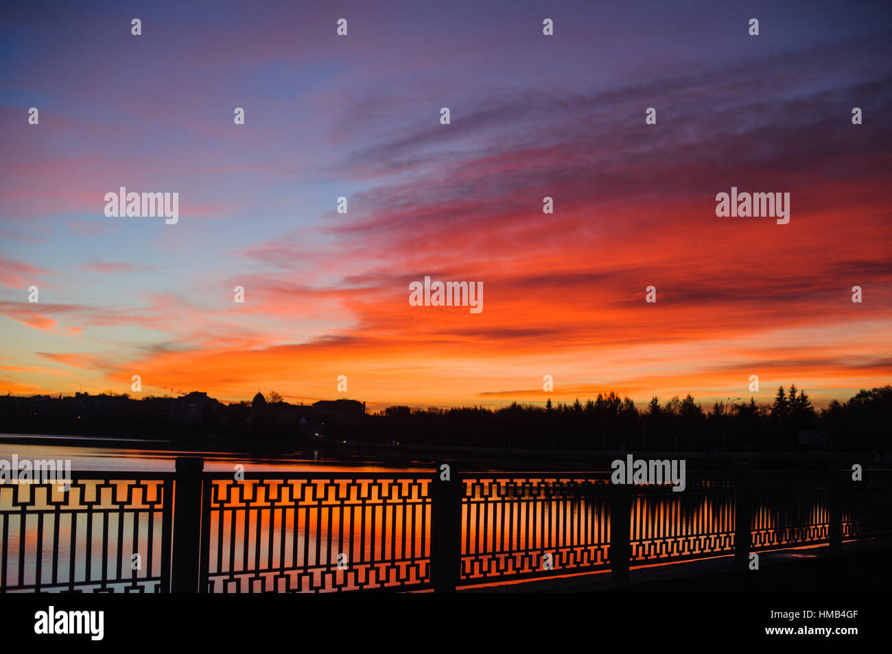 Beautiful romantic sunset Stock Photo - Alamy