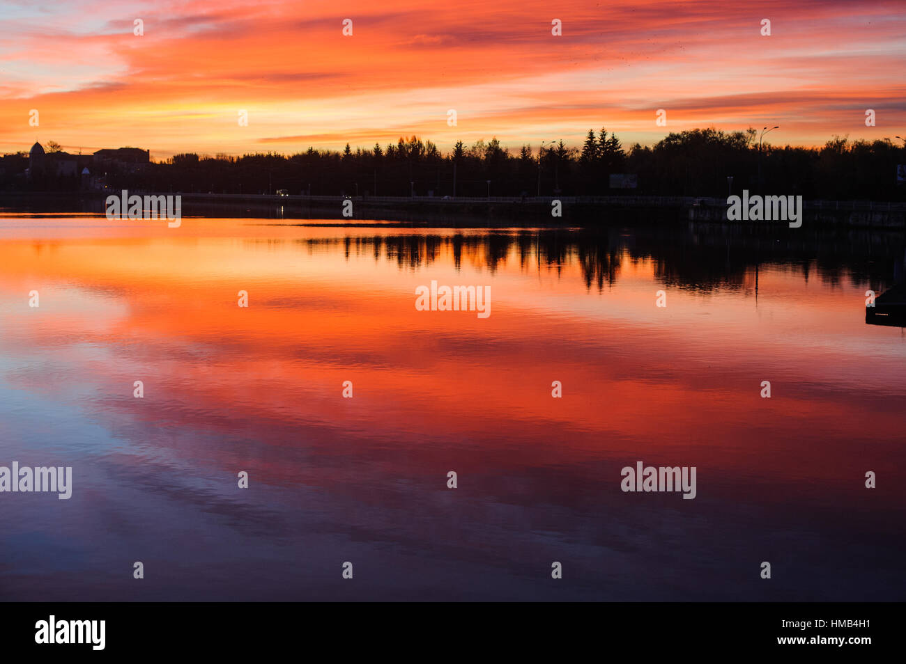 Beautiful romantic sunset Stock Photo - Alamy