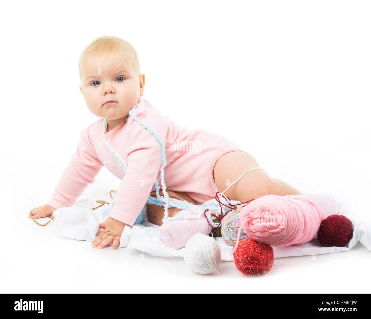 girl with colored thread Stock Photo - Alamy