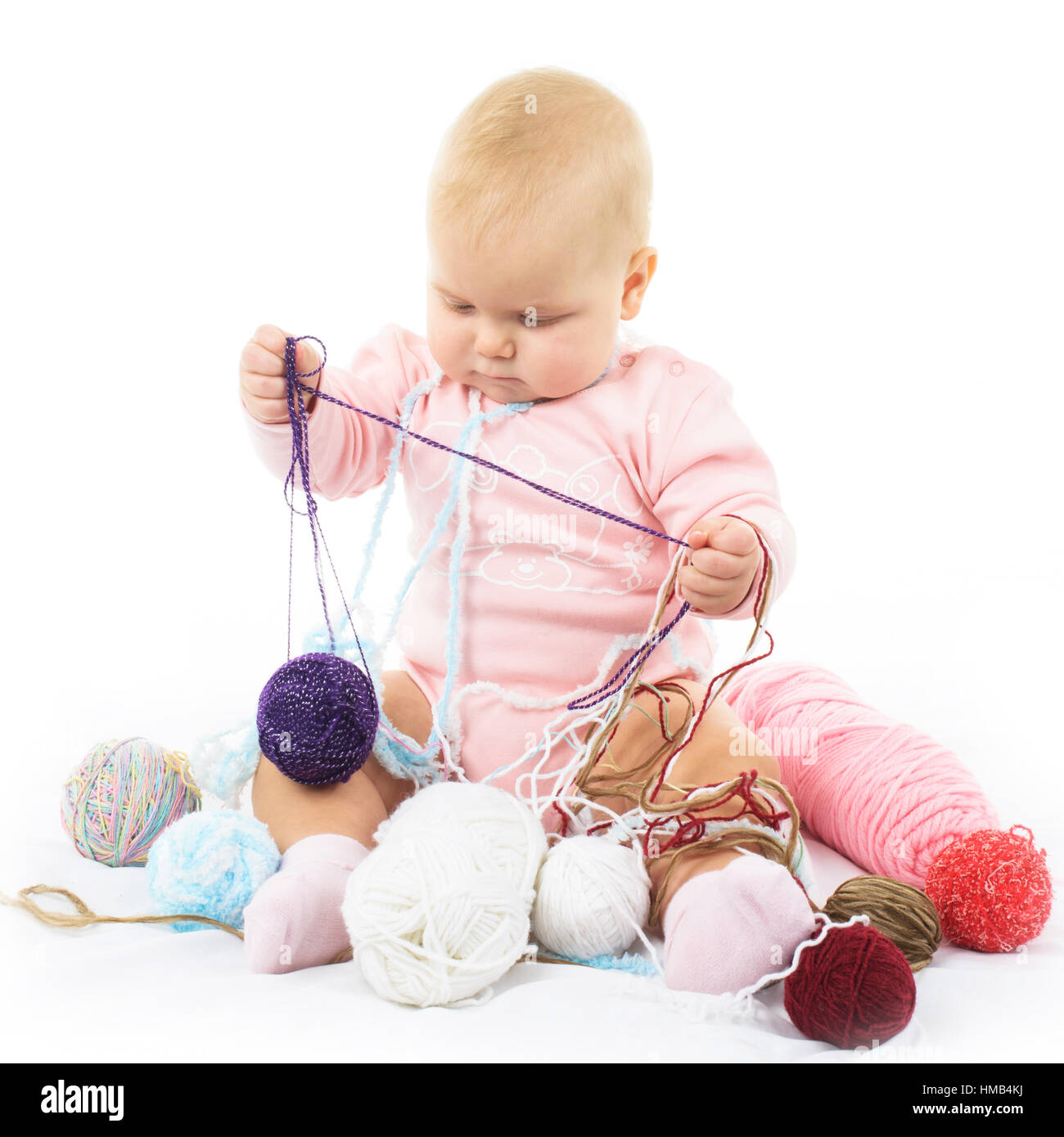girl with colored thread Stock Photo - Alamy