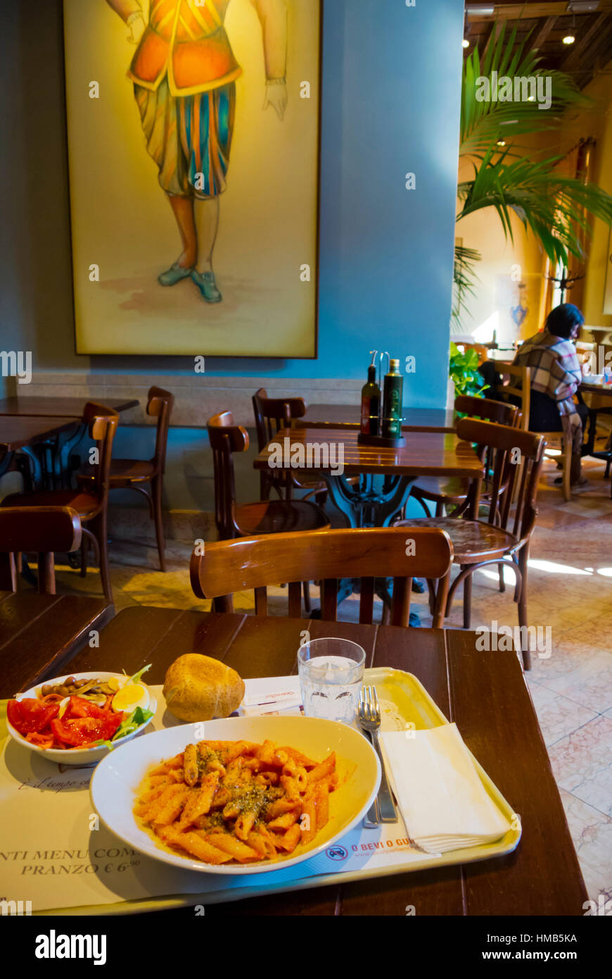 Menu brioso, daily set meal, with pasta and salad, Brek self service ...