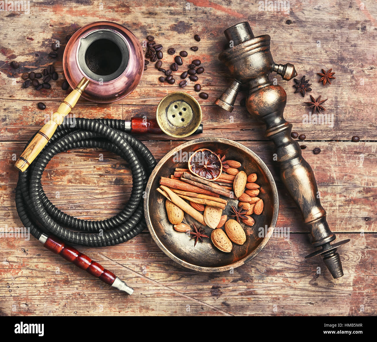 Arab shisha with coffee flavor vintage style Stock Photo - Alamy