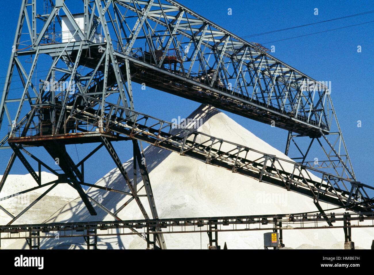 A pile of salt in the salt marshes of Margherita di Savoia, Apulia ...