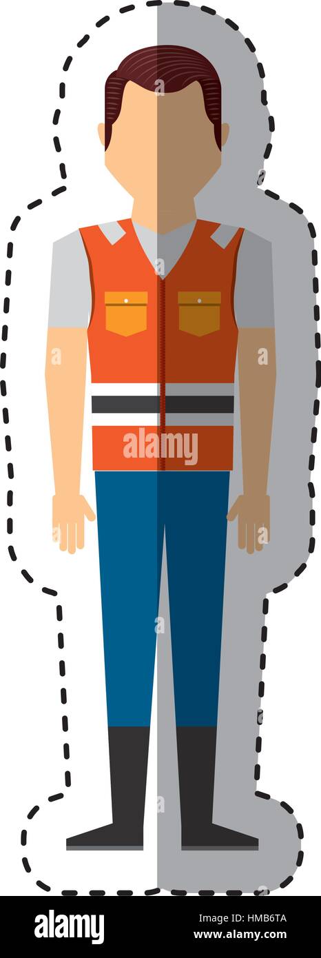 worker avatar with safety suit vector illustration design Stock Vector ...