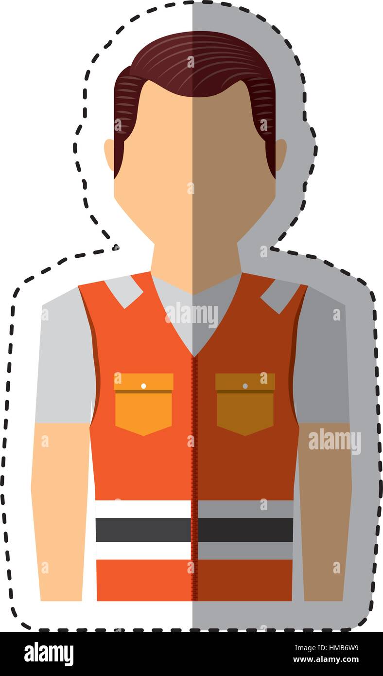worker avatar with safety suit vector illustration design Stock Vector ...