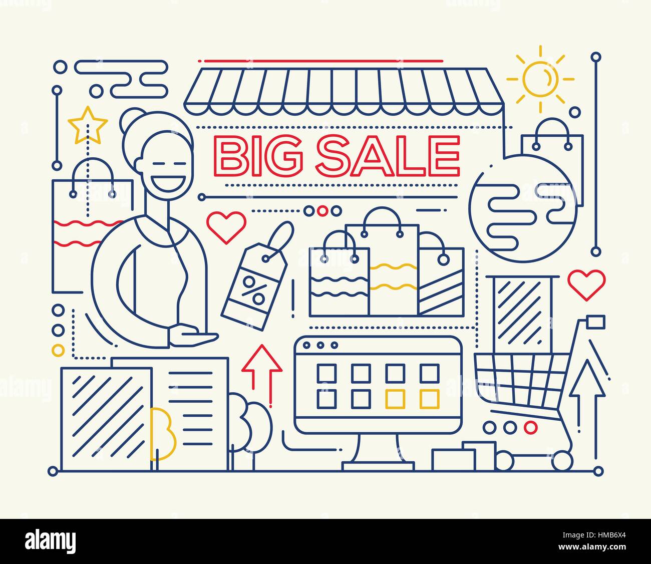 Modern retail architecture design Stock Vector Images - Alamy