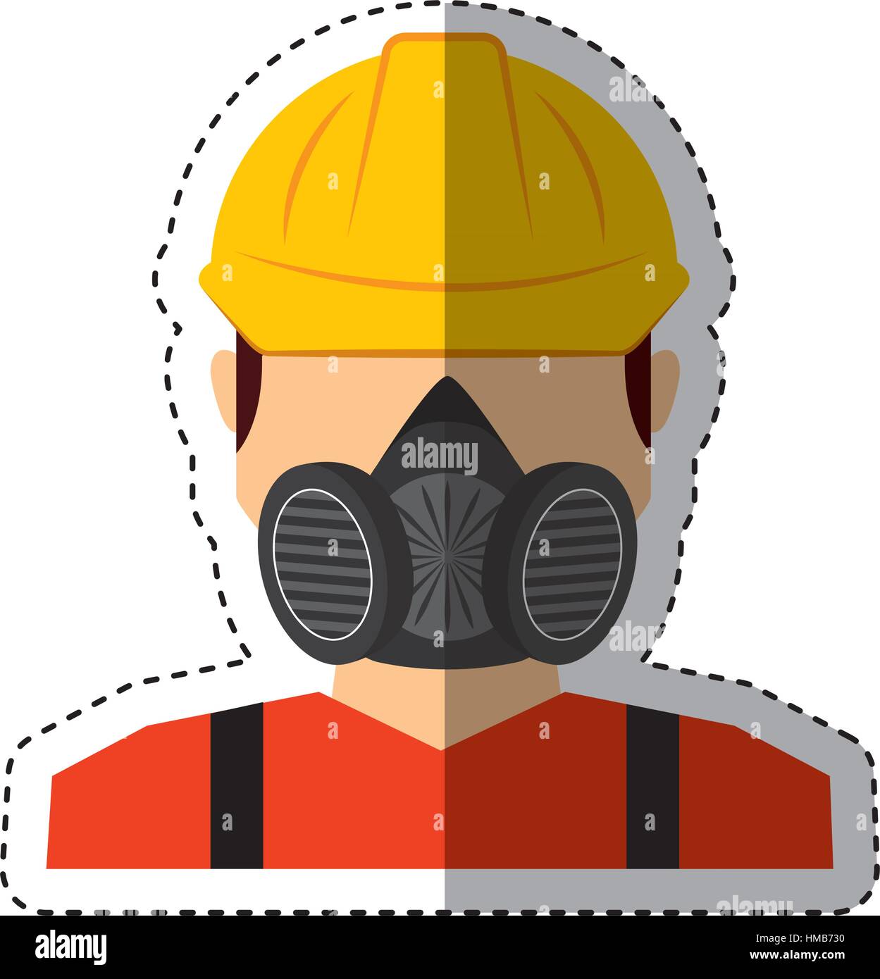 worker avatar with safety suit vector illustration design Stock Vector ...