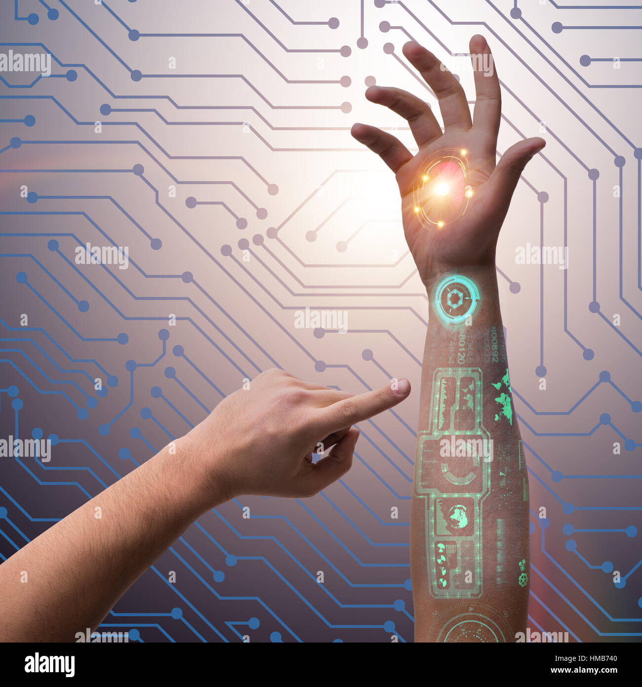 Human robotic hand in futuristic concept Stock Photo - Alamy