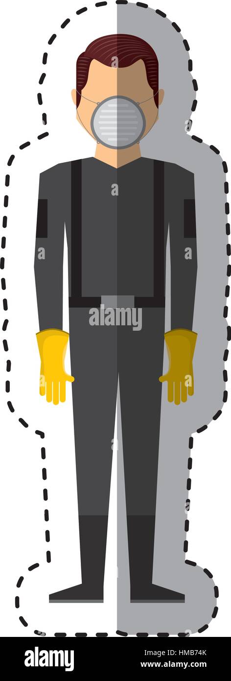 worker avatar with safety suit vector illustration design Stock Vector ...