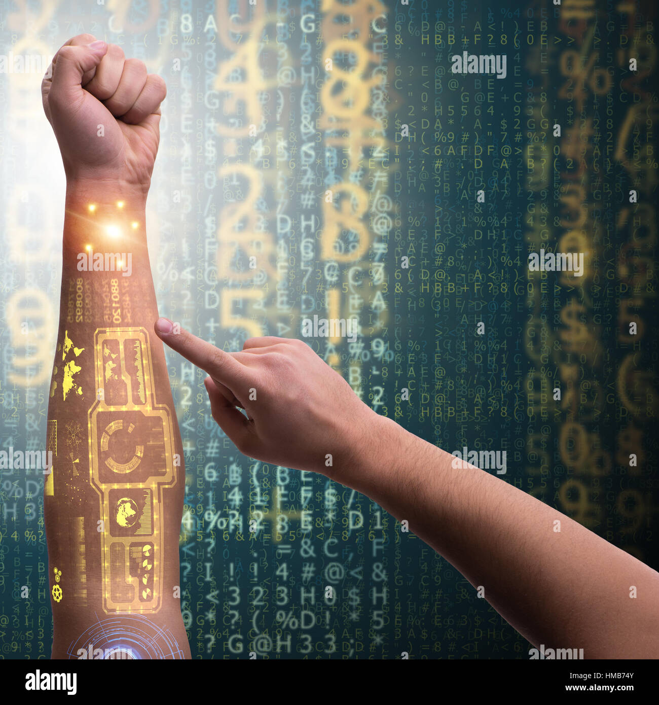 Human robotic hand in futuristic concept Stock Photo - Alamy