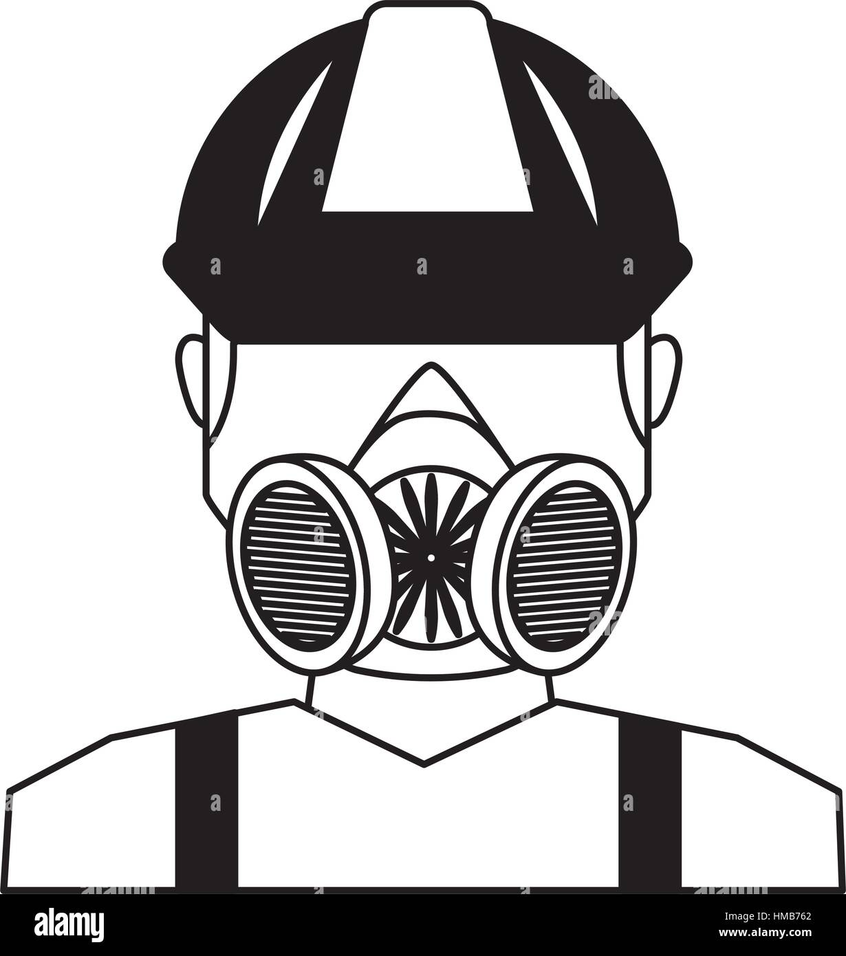 worker avatar with safety suit vector illustration design Stock Vector ...