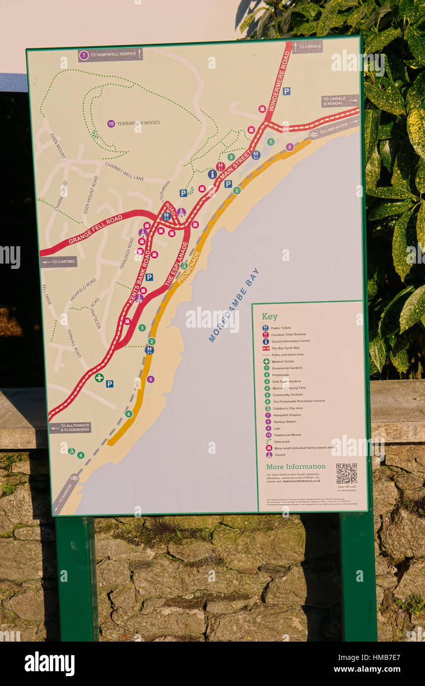 Morecambe Bay Information Map Stock Photo - Alamy