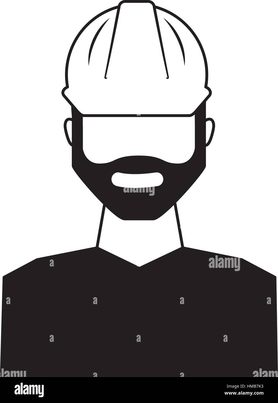 worker avatar with safety suit vector illustration design Stock Vector ...