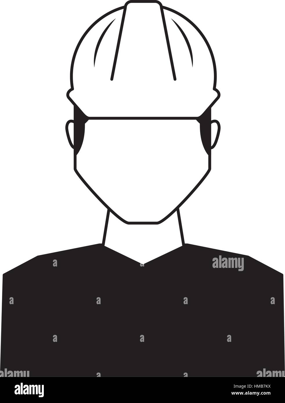 worker avatar with safety suit vector illustration design Stock Vector ...