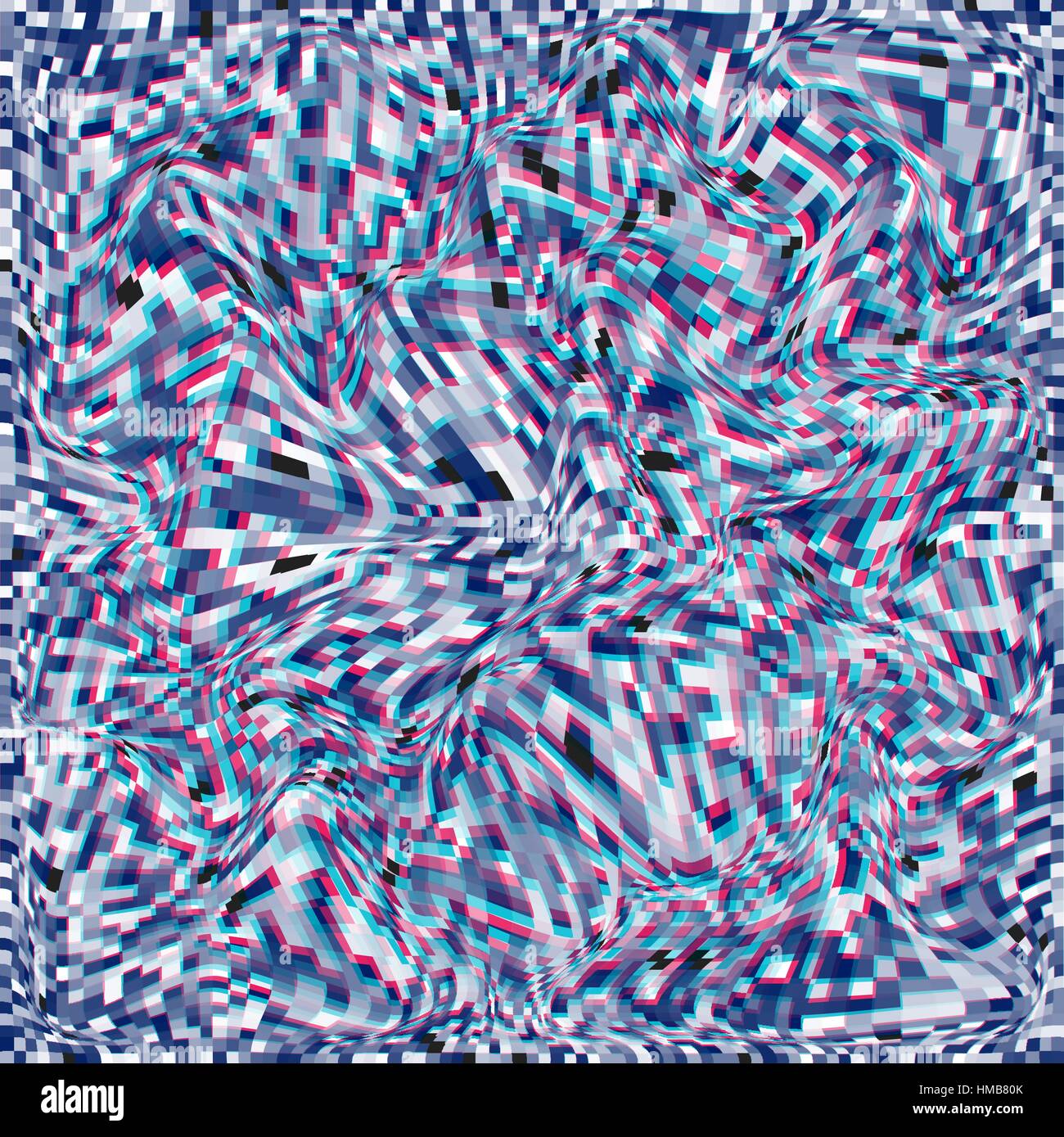 vector television warped anaglif 3D noise abstract pixels glitch modern ...