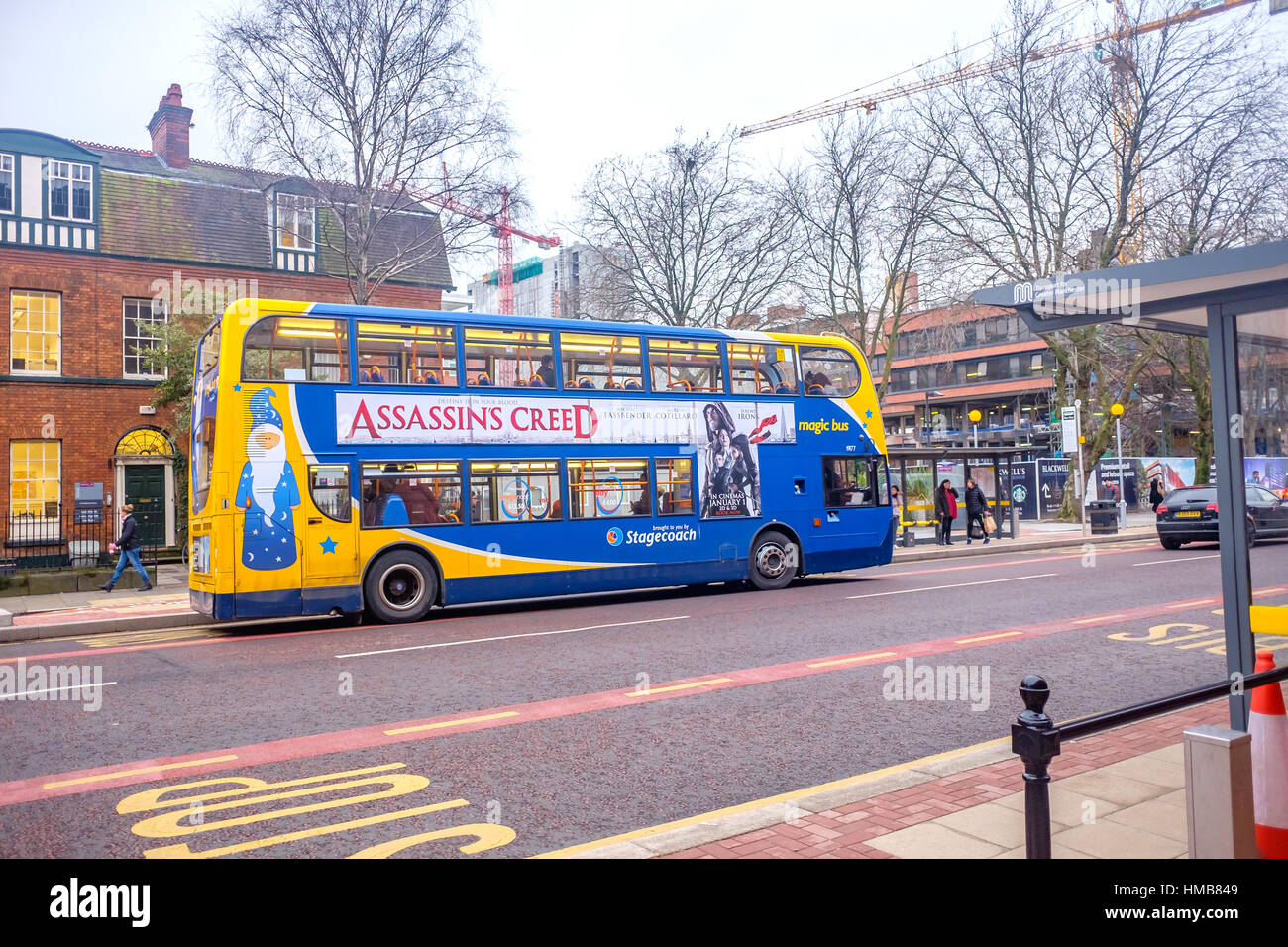 Buses in Manchester Stock Photo - Alamy